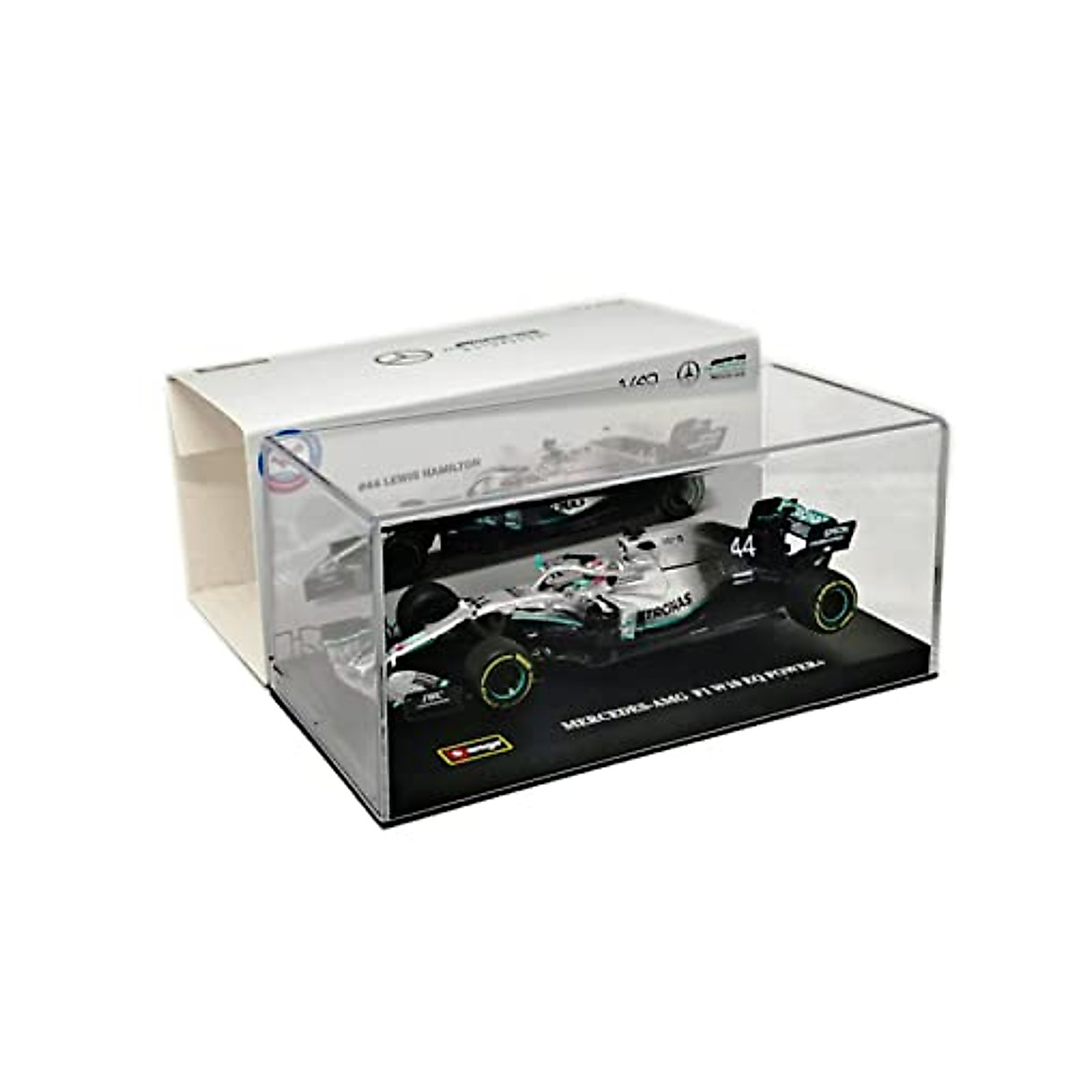 HTLNUZD Bburago 1:43 2019 F1W10#44 Lewis Hamilton F1 Formula 1/43 Petronas W10 EQ Power No.44 One Alloy Luxury Vehicle Diecast Cars Model Toy Collection Gift (Hardcover F1 W10#44)
