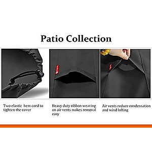 Gas Fire Pit Cover Square-Premium Patio Outdoor Cover Heavy Duty Fabric with PVC Coating,100% Waterproof,Anti-Crack,Fits for 29”,30 inch,31 inch,32 inch Fire Pit/Table Cover (32”L x 32”W x 24”H,Black)