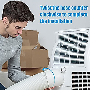 Skylety Portable Air Conditioner Exhaust Hose, Counterclockwise 5 Inch Diameter Universal (5 Inch Diameter, 59 Inch Length)