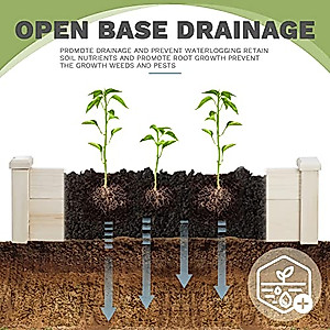 Incbruce 96x25x10 in Wooden Raised Garden Bed Planter, No-Bolt Assembly Elevated Flower Bed Boxes Kit for Vegetable Flower Herb Gardening, Natural