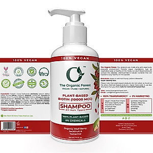 The Organic Forest - VEGAN . PURE . NATURAL Biotin Shampoo | Hair Thickening | Moisturizing for Dry or Oily Scalp | 7.1 fl.oz.