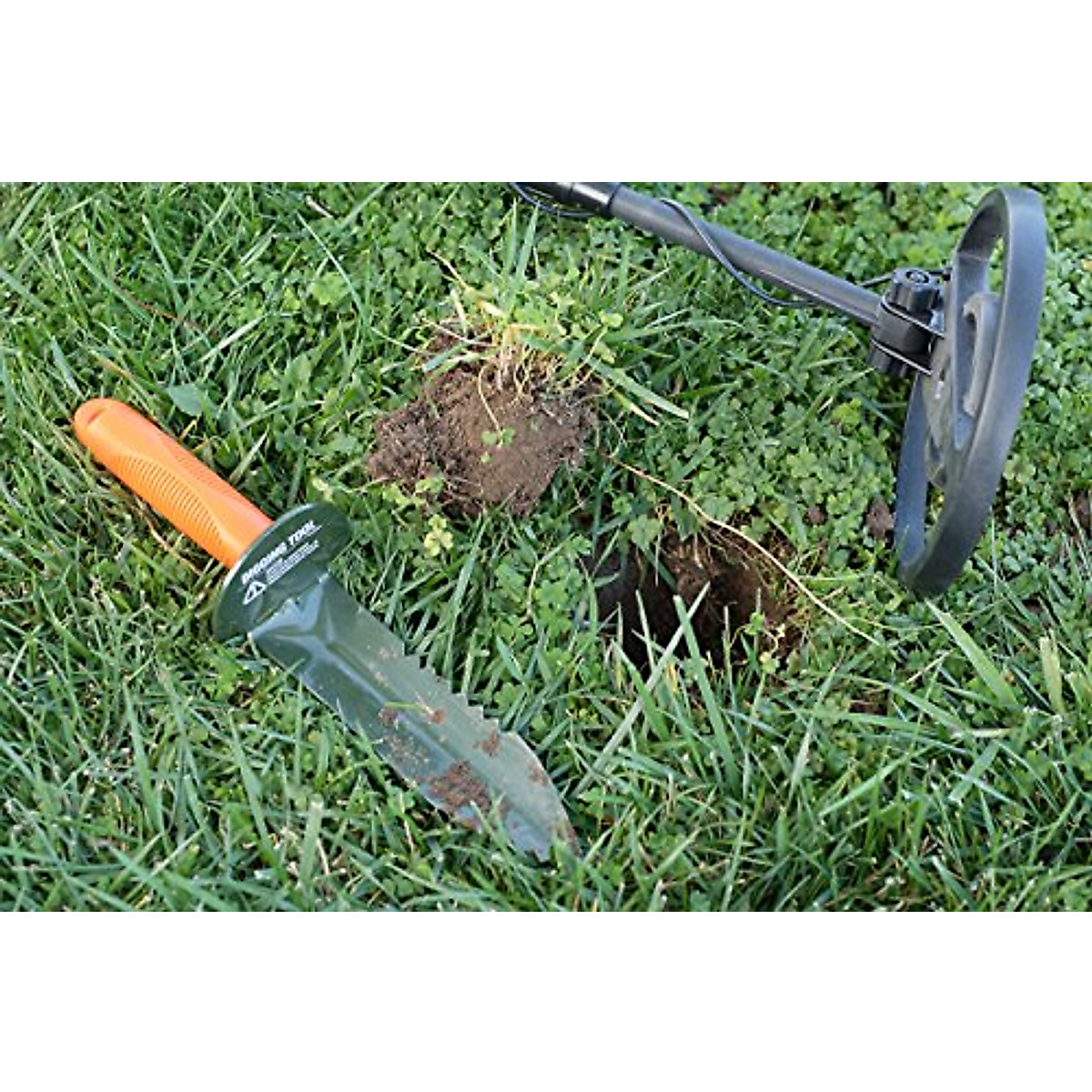 SE Prospector’s Choice Dual Serrated Edge Digger Trowel for Gardening or Gold Prospecting, Includes Carrying Sheath, 12 Inch