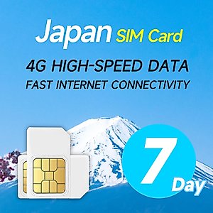 Japan Data SIM Card 7- Day Unlimited Internet Data No Voice & Text for Japan Travel or Business Trip 2GB High Speed Data Per Day for Mobile Phone Network or Other Communication Equipment