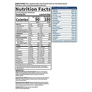 Garden Of Life Sport Organic Plant-Based Protein - BCAA Amino Acid Protein Powder, Chocolate, 1.6 Ounce, Pack of 12