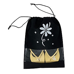 Old Navy Women Beach Summer Casual Flip Flop Sandals (9 Yellow Script Logo & Black Flip Flops) with Dust Cover