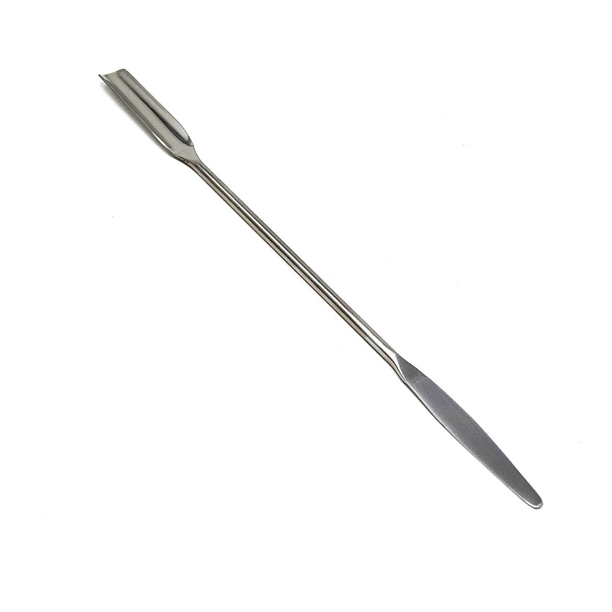 A2Z-DE008 Stainless Steel Double Ended Micro Lab Spatula Sampler, Semi Circle Scoop Spoon & Tapered Arrow End, 7" Length