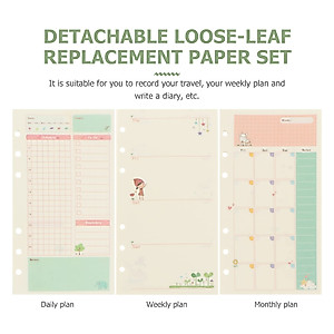 6 Ring Binder Paper, Loose Leaf Paper Colorful Monthly Weekly Daily Planner Page Writing Papers Filler Page for A6 Binder Refillable Journals Notebooks Supplies