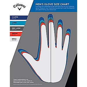 Callaway Golf Men's OptiColor Leather Glove, Black, Large, Worn on Left Hand