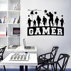 ORIGACH Gamer Wall Decal Stickers Vinyl Gamer Stickers Gamer Room Decor Wall Sticker for Boys Gamer Bedroom Playroom Decorations