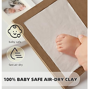 PewinGo Baby Footprint Kit,Baby Clay Hand and Footprint Kit,Newborn Baby Handprint Kit,Baby Keepsake Frames for First Mothers Day Gifts,Personalized Baby Shower Gifts for New Mom,New Parents