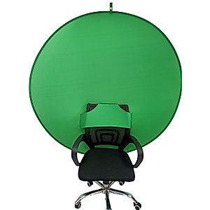 BOYXCO Gen2 Collapsible Portable Webcam Background Chroma Key Greenfor Video Chats, Zoom, Skype, Backdrop Video Calls, Chromakey (58in×58in)