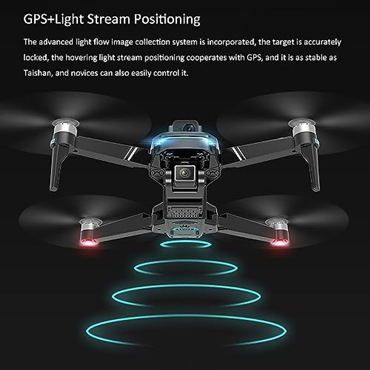 RKSTD Drone With Dual HD Camera - GPS Foldable RC Quadcopter, Brushless Motors, Suitable For Adults And Kids, WiFi FPV RC Drone For Beginners, Trajectory Flight, Auto Hover