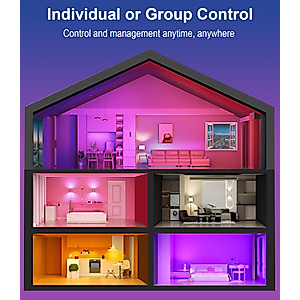 luckystyle Smart Light Bulbs, 9W A19 E26 800LM WiFi Bluetooth LED Bulbs Compatible with Alexa, Google Assistant & Home, 16 Million Colors Music Sync Color Changing Dimmable RGBWW Lights Bulb (4)