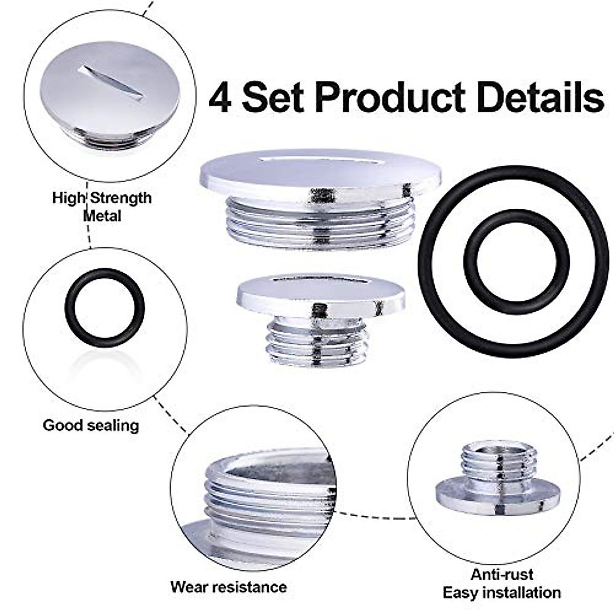 PAGOW 2 Sets of Quad Engine Stator Side Cover Caps W/Seals 50cc/70cc/90cc/110cc/125cc Fit for ATV BMS Roketa Taotao SunL Coolster