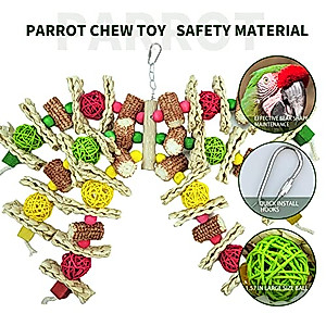 Cokliomc rf-x Parrot Toys, Natural Corn cob Bird chew Toys for Small and Medium-Sized Macaws, African Grey Parrots, Amazon Parrots, Medium-Sized Bird cage Toys