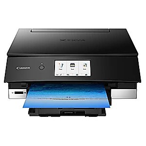 Canon TS8220 Wireless All in One Photo Printer with Scannier and Copier, Mobile Printing, Black, Works with Alexa