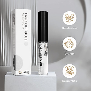 LASHVIEW Lash Lift Glue, Eyelash Perm Glue,Lash Lift Adhesive,Eyelash Lift Glue,Lash Perm Glue,No Irritation and Odorless,5ML.