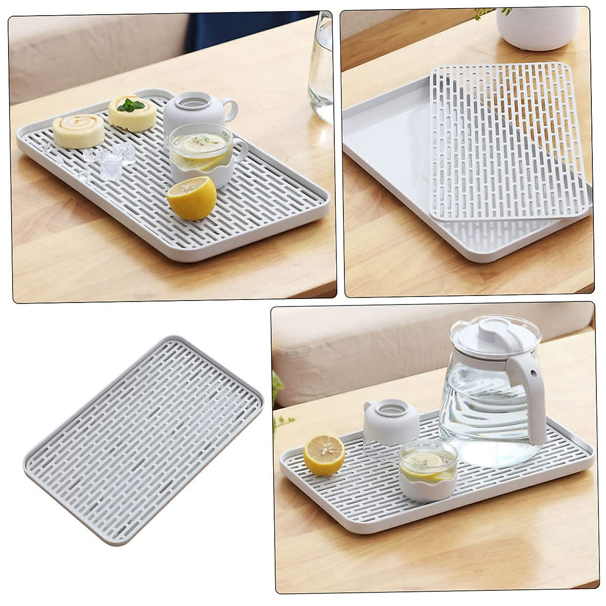 Zerodeko 1pc Drain Rack Coffee Table Tray Escurridor De para Fregadero Vegetable Tray Dish Rack Tray Appetizer Serving Platter Dish Dryer Rack Drying Mat Kitchen Tray Storage Tray