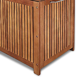 cucunu Outdoor Wood Storage Container - 65 Gallon Capacity | Durable Weather-Resistant Wood | Rustic Charm for Patio & Garden | Easy Access Hinged Lid & Front Opening