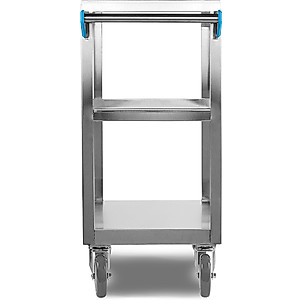 Carlisle FoodService Products Stainless Steel 3 Shelf Utility Cart, 15.5" x 24", Silver, 300 Pound Capacity