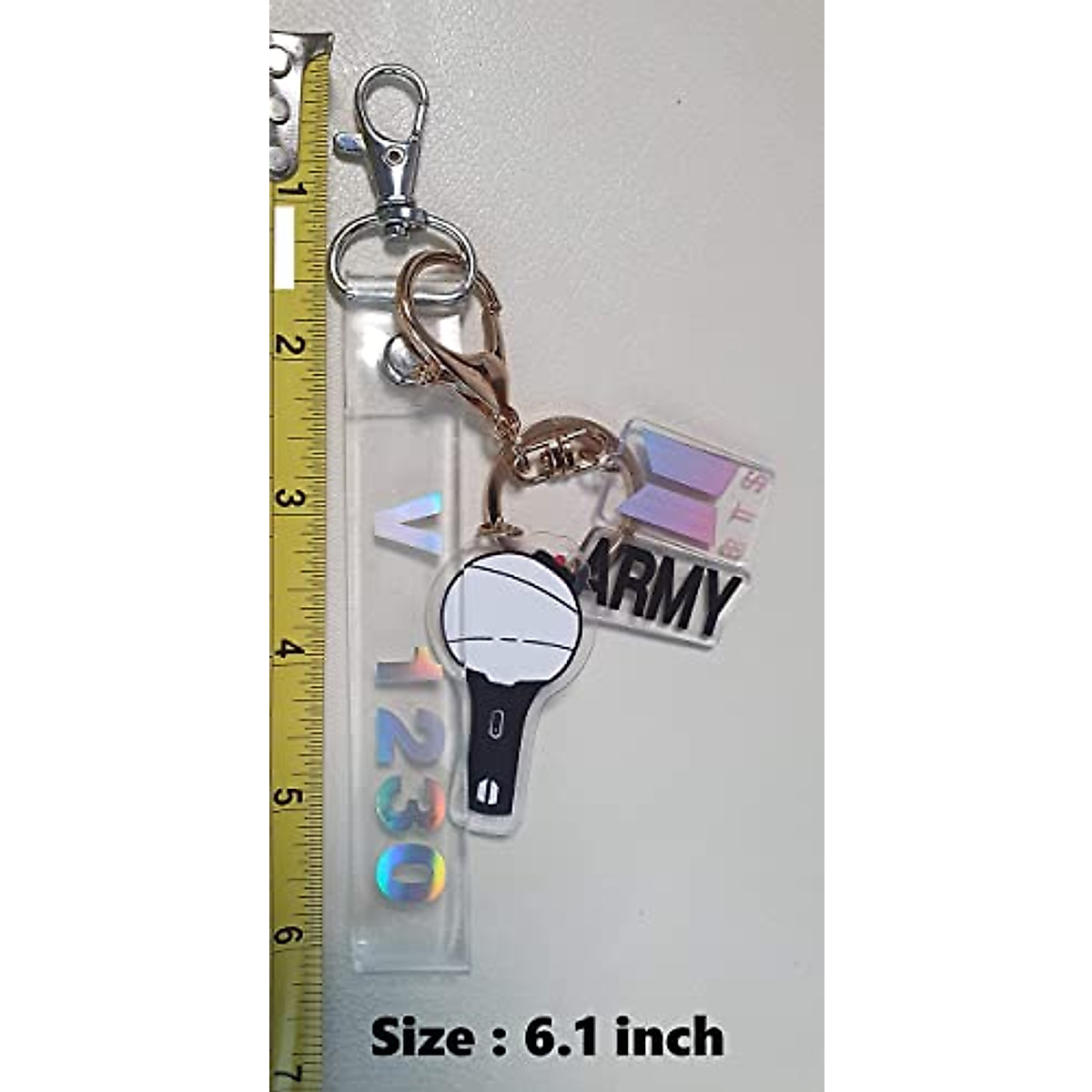 Keychain for B-TS Set(2 PCS) Signature Merchandise Army Bomb Key Ring & Bangtanboys Name Keychain Army Gift Merch (JK)