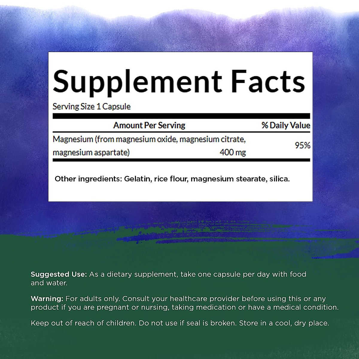 Swanson Triple Magnesium Complex - 400mg Supplement for Optimal Bone Health and Absorption - Citrate, Oxide, and Aspartate - Triple Magnesium Supplement (300 Capsules)