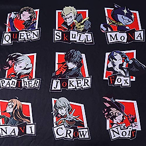 Persona 5 Shirt P5 Mens Womens Boys Girls Short SleeveT-Shirt (3XL) Black