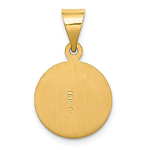 Solid 18k Yellow Gold Patron Catholic Patron Saint Jude Medal Pendant Charm - 22mm x 13mm