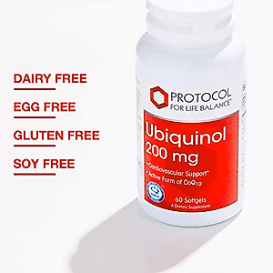 Protocol Ubiquinol CoQ10 200mg - Oxidative Stress Quencher, Cell Energy, Heart Health - 60 Softgels