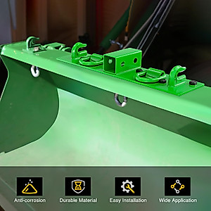 Nilight 3/8" Tractor Bucket Grab Hooks with 1/2" Tie Down Ring and 2" Receiver Grade 70 Grade Forged Steel Bolt-On Grab Hook for John Deere Compact Tractor Bucket RV UTV Truck Max 4700LBS, Green