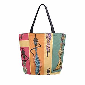 Woman Tote Bag African American Woman Shoulder Handbag for Work Travel Business Beach Shopping