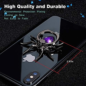 Spider Phone Ring Holder Stand, Allengel Animal Phone Ring Finger Grip Rhinestone Phone Kickstand for All Smartphone (Purple)