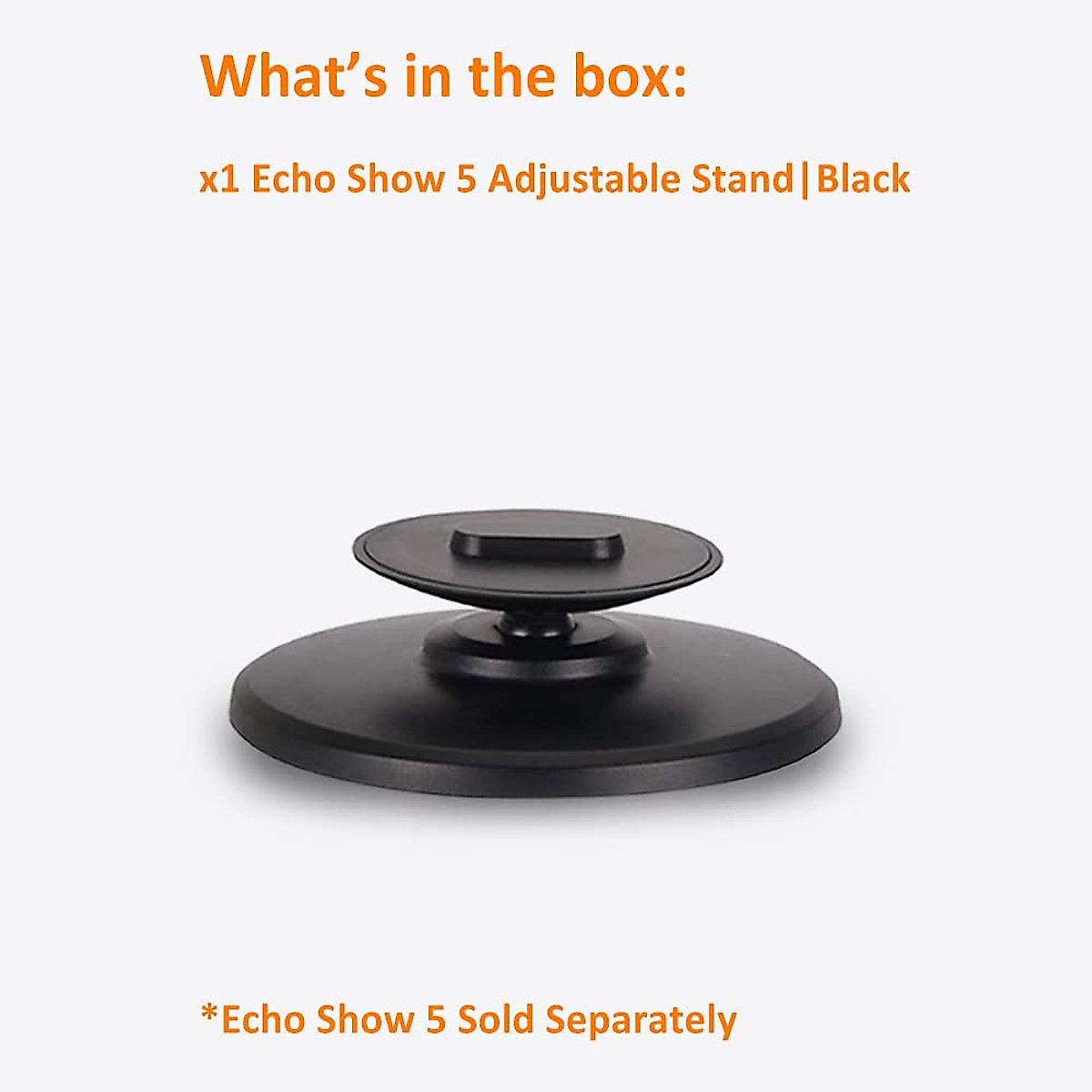 AutoSonic Stand for Echo Show 5 (1st Gen and 2nd Gen) | Adjustable Design Compatible with Alexa Show 5 | Magnetic,Swivel and Tilt | Black
