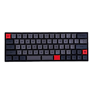 EPOMAKER SK66 60% Keys Wired Gateron Optical Mechanical Gaming Keyboard with RGB Backlight and PBT Heat Sublimation Keycaps (Gateron Optical Red, Grey Black)