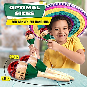 2Pcs Professional Maracas Musical Instruments - Mexican Wood Maracas for Adults Shakers Percussion Instrument for Party Favors - Musical Instruments for Adults for Salsa Rhythm Wooden Maracas for Kids