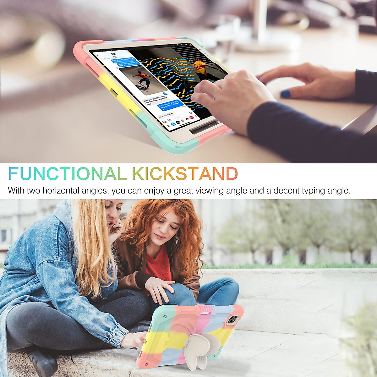 BENTOBEN for iPad Pro 11 inch Case, iPad Air 5th/4th Generation Case, 2 in 1 Heavy Duty Rugged Shockproof Kickstand Pencil Holder Girls Women Kid iPad Pro 11 inch Tablet Cover, Rose Gold