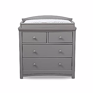 Simmons Kids SlumberTime Emma 4 Drawer Dresser with Changing Top, Greenguard Gold Certified, Grey