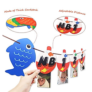 The Big One Bobber Gone Fishing Baby Monthly Photo Banner Little Fisherman Garland First Year Milestone Boys Photo Props Party Cake Smash Decoration Supplies
