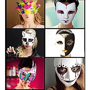 Qavctw 16PCS DIY White Masks Paper Cosplay Christmas Party Mask Unpainted Plain Craft Masquerade Masks for Christmas Mardi Gras Party Mask