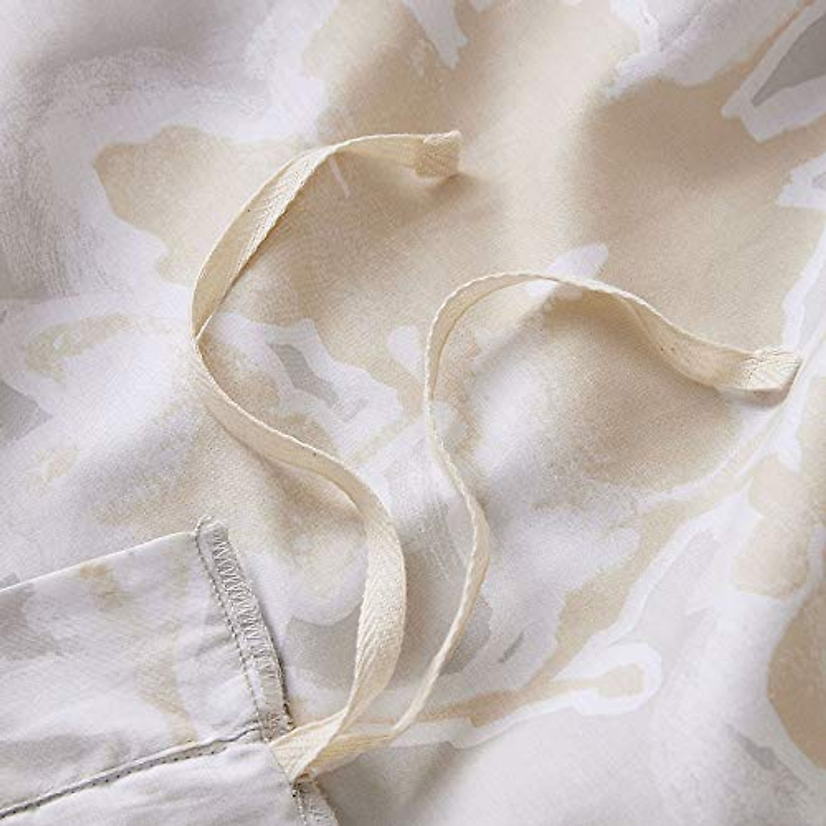 INTELLIGENT DESIGN Reversible 100% Cotton Sateen Duvet - Breathable Comforter Cover, Modern All Season Bedding Set with Sham (Insert Excluded), Tanet, Flower Grey King/Cal King(104"x90")