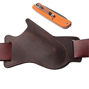Leather Knife Sheaths for Belt, Knife Holster, Pocket Knife Sheath, EDC Leather Sheath for Folding Knife Carrier