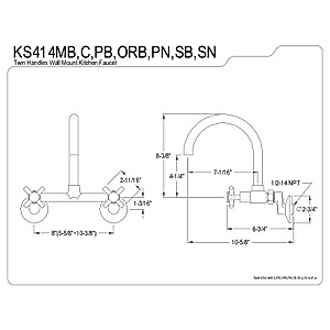 Kingston Brass KS414ORB Concord Kitchen Faucet, 7-1/16" in Spout Reach, Oil Rubbed Bronze