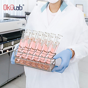 Test Tube Rack, 2pcs of 12 Holes Stainless Steel Test Tube Racks, Suitable for Tubes of Dia.≤21mm, Wire Constructed Test Tube Holder, for Classroom, Lab, TTRS12A2