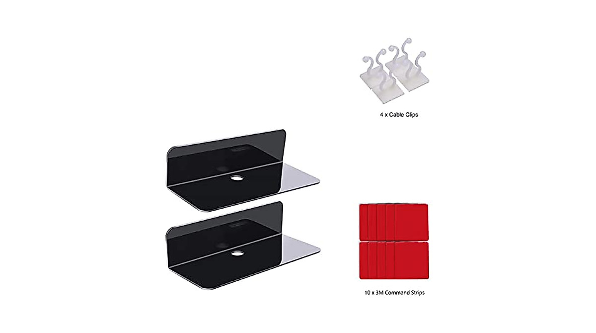 Acrylic Floating Wall Shelves 2 pcs - Damage-Free Wall Space Expansion
