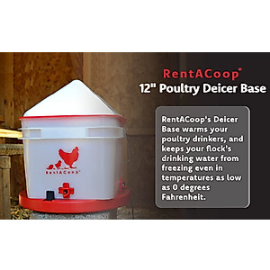 RentACoop 12" Poultry Deicer Base – Electric Heated Warmer for Poultry Waterers in Winter, Freeze Proof, Indoor/Outdoor Use