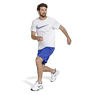 Nike Men's Air Monarch IV Walking Shoes, White/Metallic Silver/Navy, Size 12