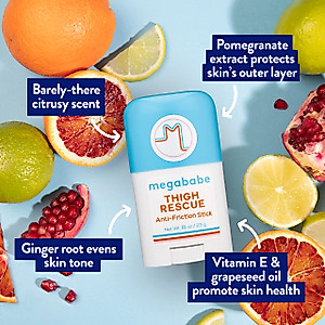 Megababe Thigh Rescue Anti-Chafe Stick | Prevents skin chafe & irritation | Thighs, arms, bra-lines & more | 0.81 oz (Pack of 1)