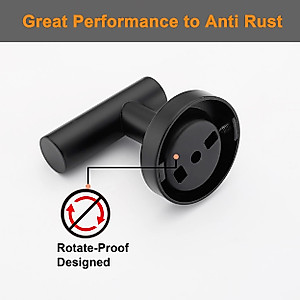 Nolimas Towel Coat Hook Matte Black SUS304 Stainless Steel Bathroom Clothes Cabinet Closet Sponges Robe Hook Wall Mounted Round Kitchen Heavy Duty Door Hanger 2 Packs