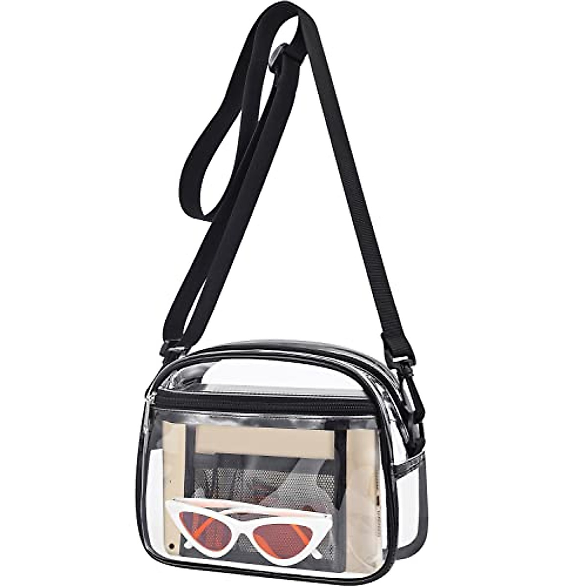 Busiuw Clear Bag Stadium Approved 12x12x6- Clear Purse for Women Clear Crossbody Bag for Concerts Sports Festivals with Front Pocket