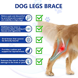 SACERKU Dog Knee Brace with Side Stabilizers for Dog ACL, Adjustable Canine Shoulder Leg Hip Wraps for Arthritis & Torn CCL, Wound Care & Loss of Stability from Arthritis (L, Black)